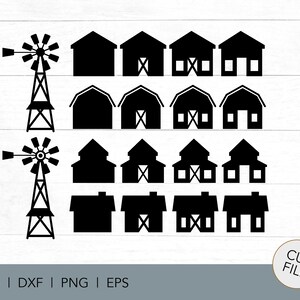 Farmhouse Silhouette SVG Bundle - Farmhouse - on the Farm - Windmill ...