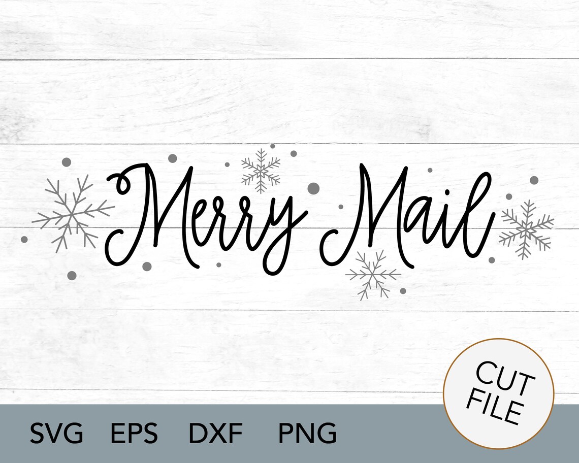 Christmas SVG DIY Christmas Card Sign Merry Mail SVG - Etsy