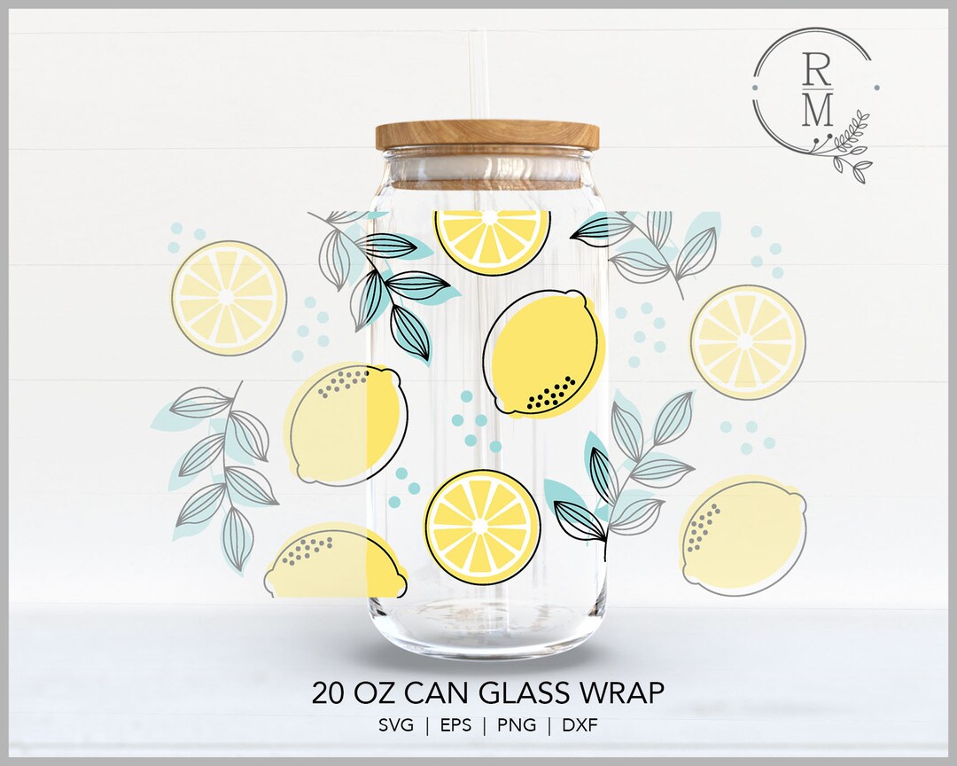 Libbey Glass SVG | LEMON LOVE | Seamless Wrap - 20 Oz Libbey Glass ...