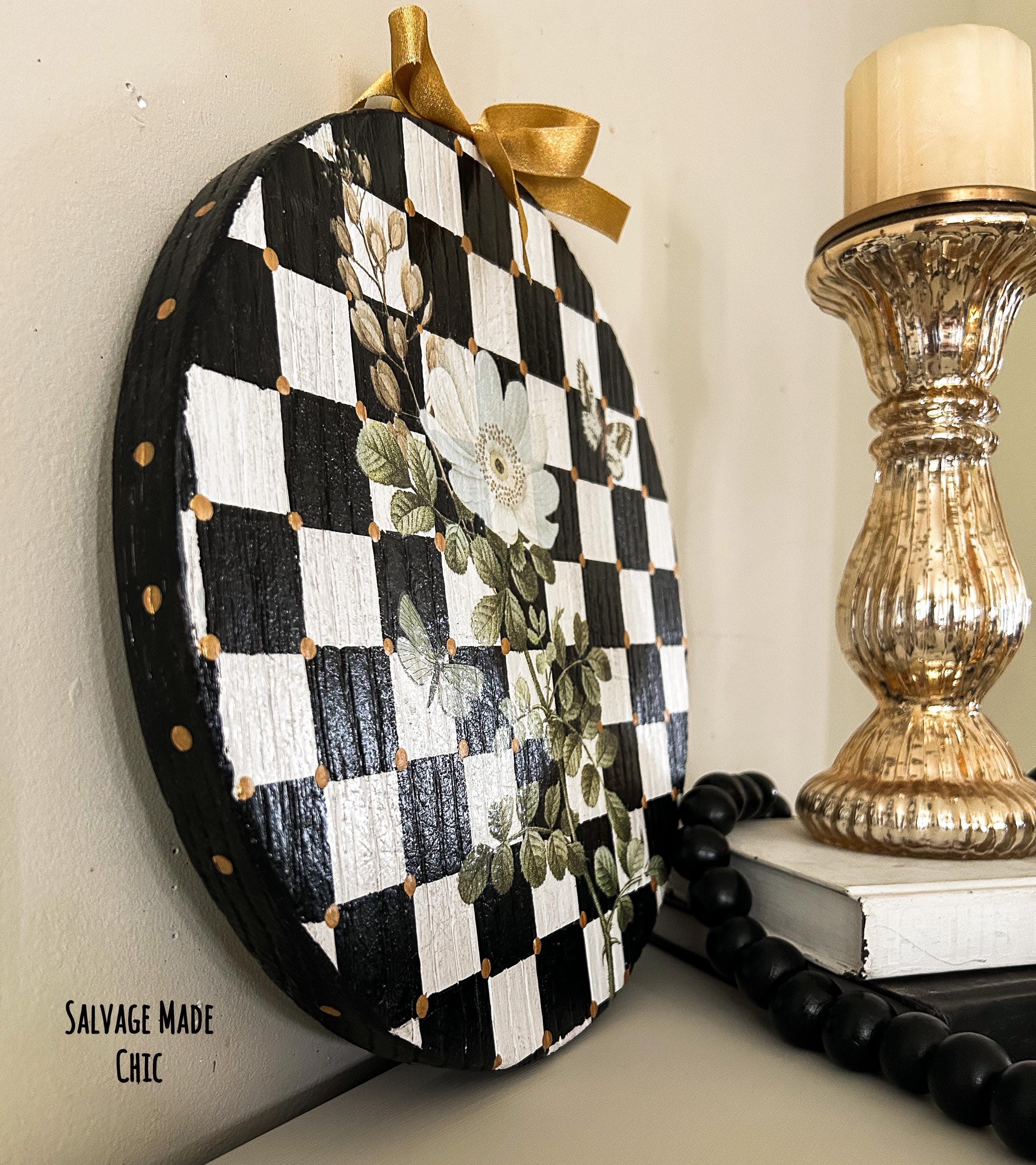 Checkered Wooden Sign - Etsy