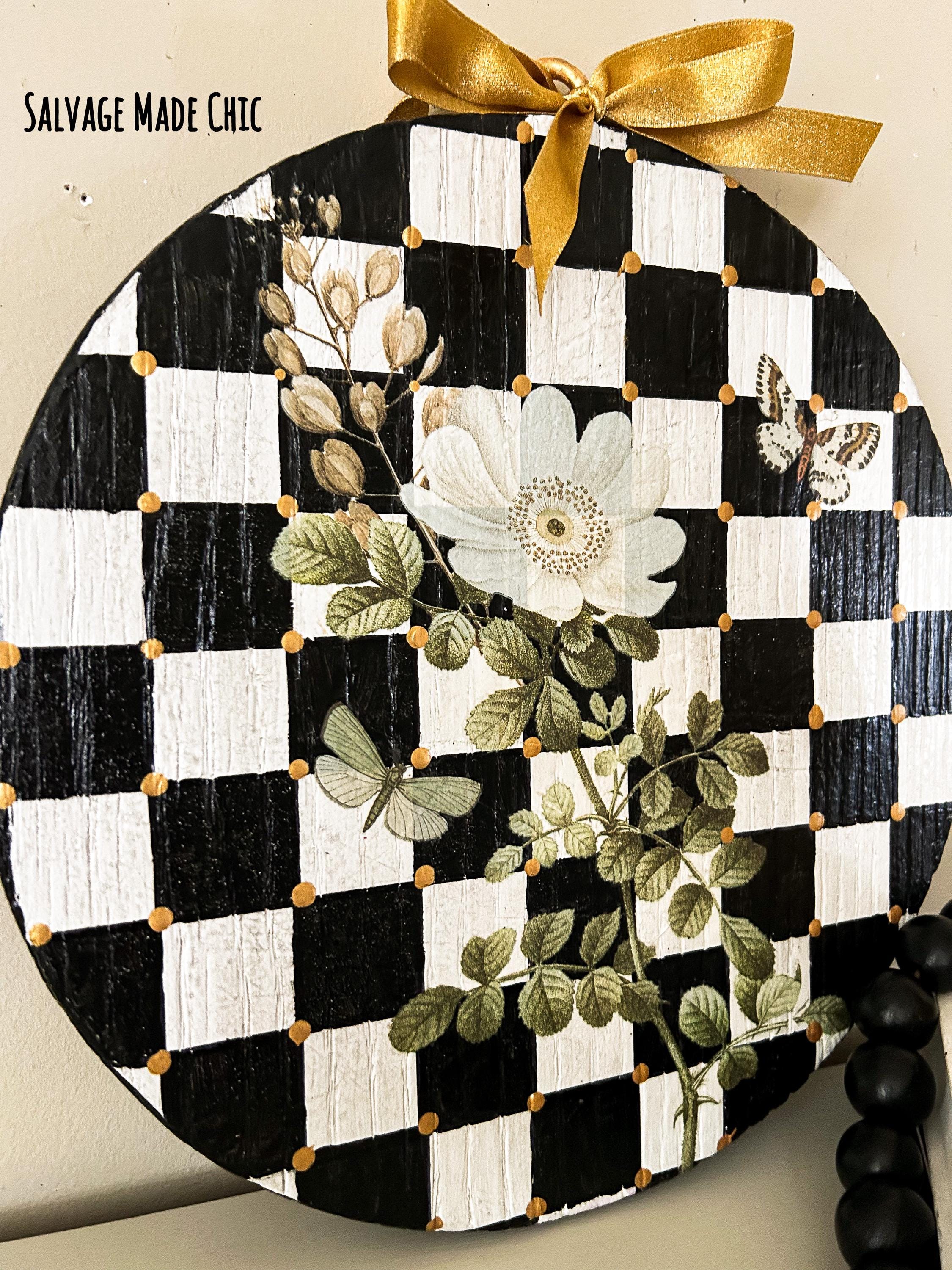 Checkered Wooden Sign - Etsy