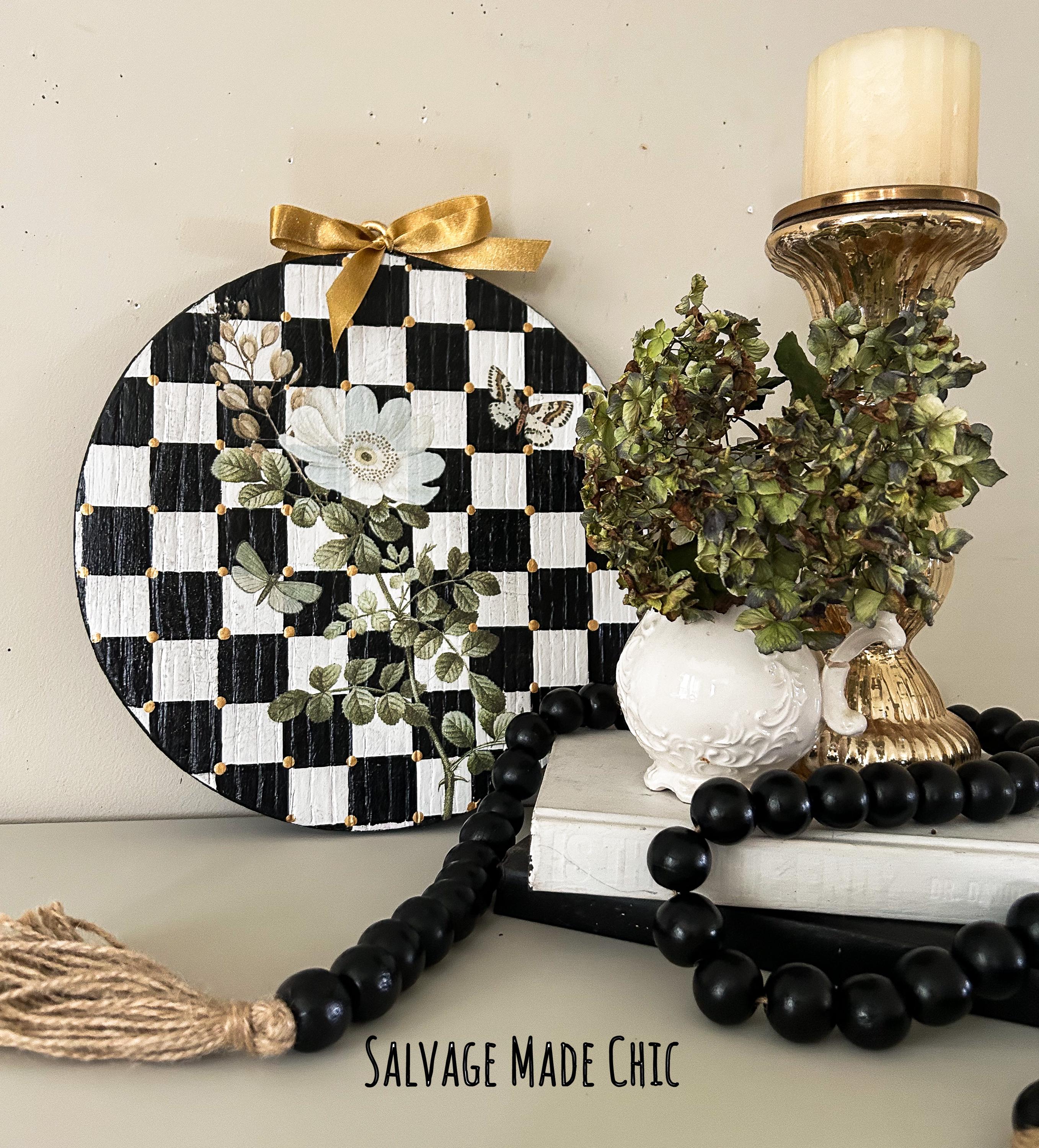 Checkered Wooden Sign - Etsy