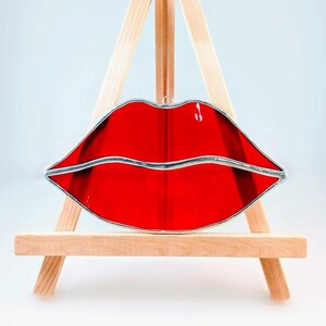 Stained Glass Lips, Kissing Lips, Love Decor, Glass Ornament, Lip ...