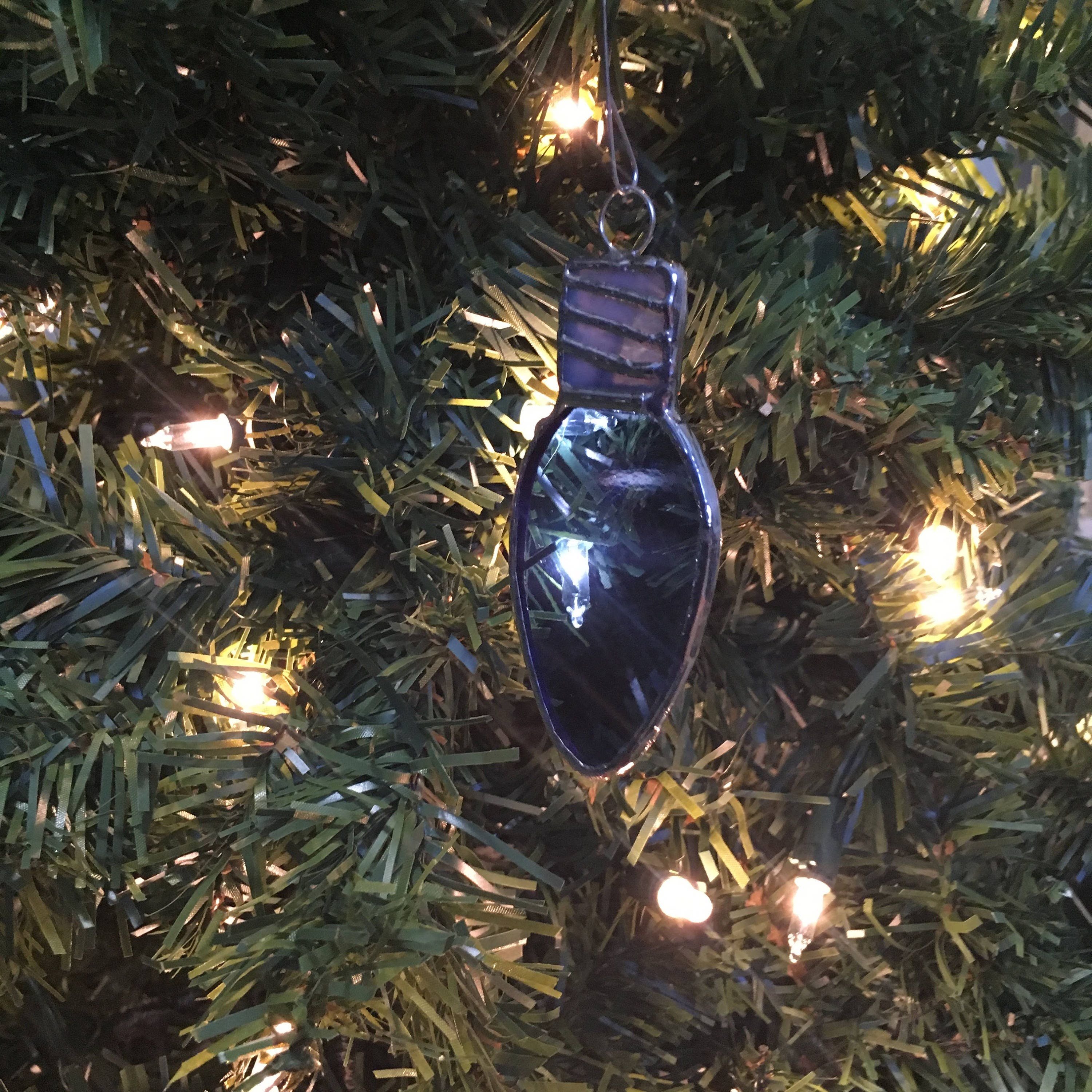 Light bulb ornaments christmas lights stained glass | Etsy