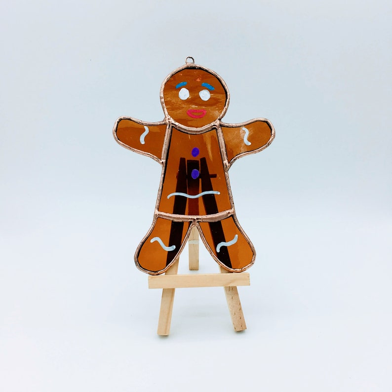 Gingerbread Man Gingerbread Woman Set of Two Stained Glass - Etsy