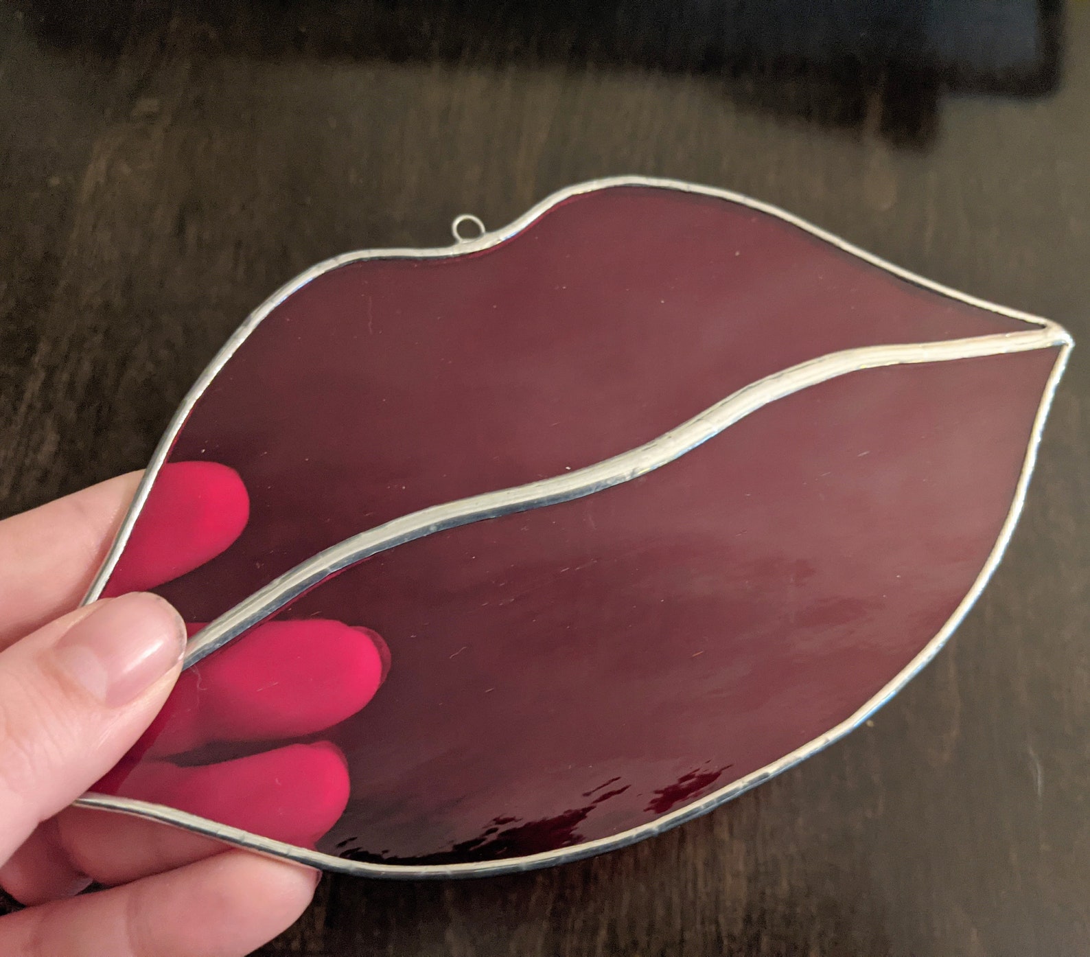 Stained Glass Lips Kissing Lips Love Decor Glass Ornament - Etsy Canada