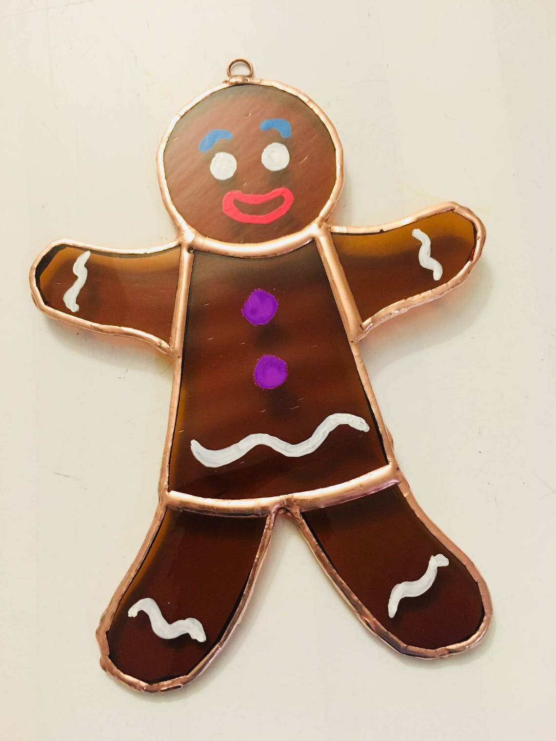 Gingerbread Man Stained Glass Christmas Ornament Christmas | Etsy