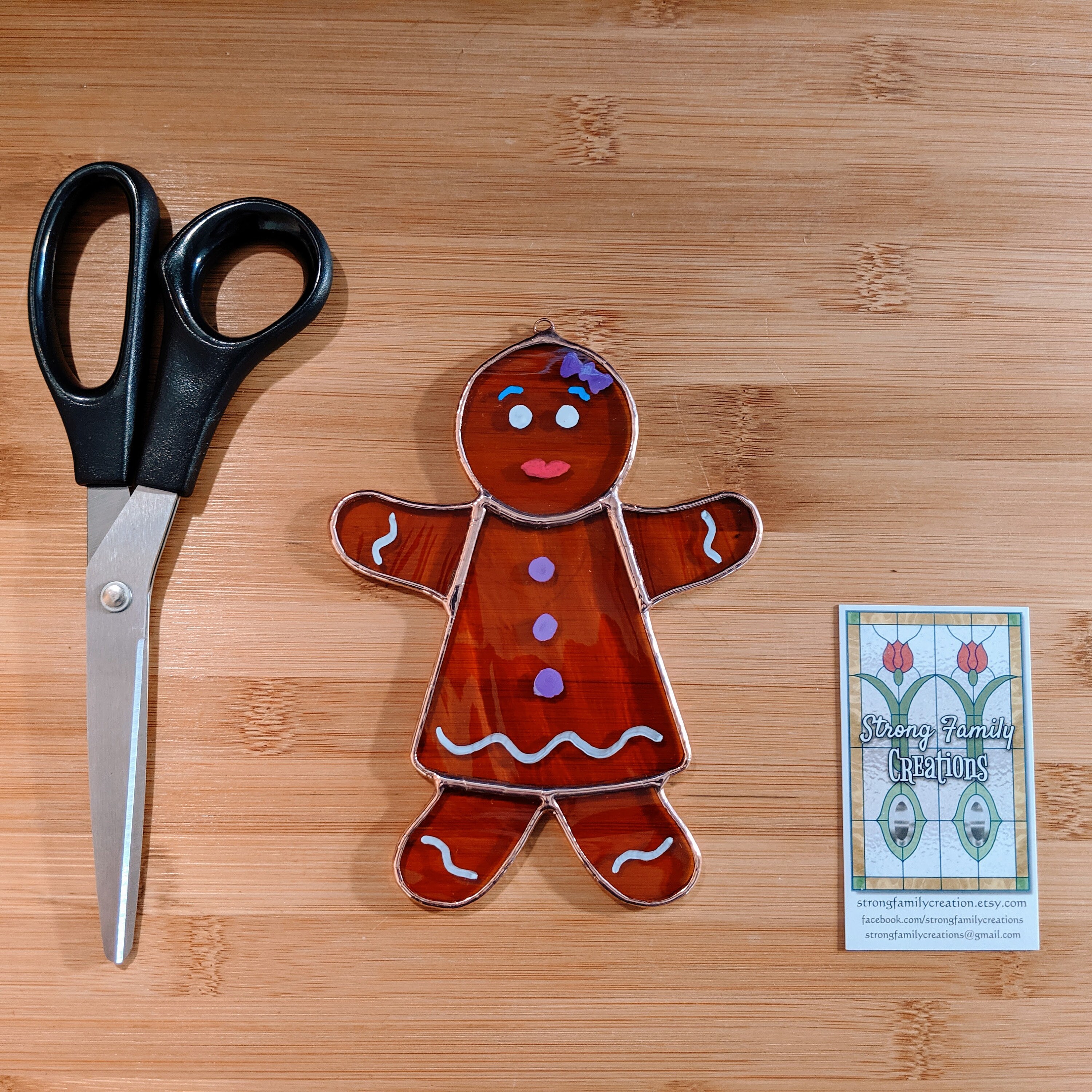 Gingerbread woman stained glass christmas ornament christmas | Etsy