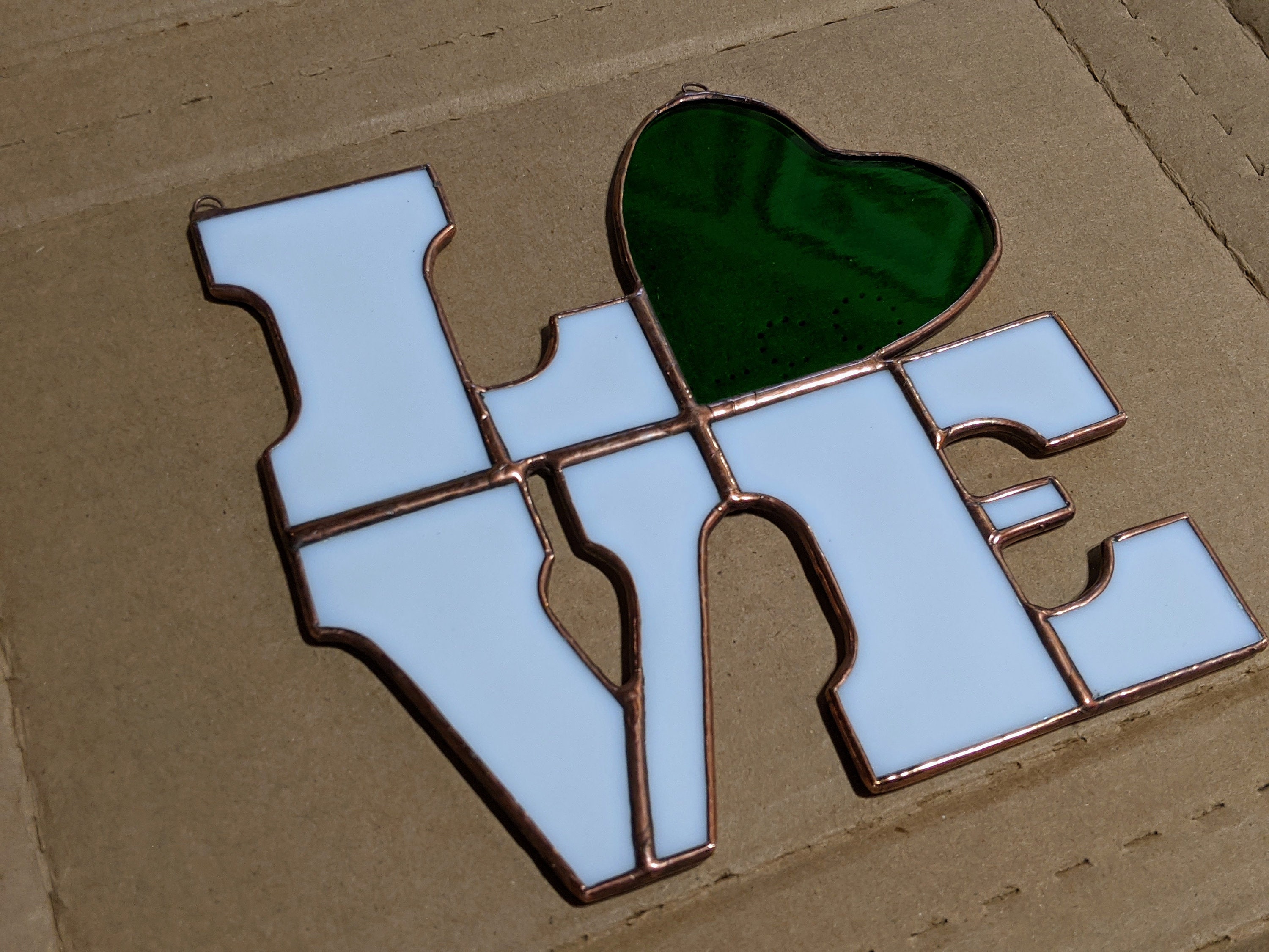 Love Stain Glass Heart Stained Glass Love Decor Glass | Etsy