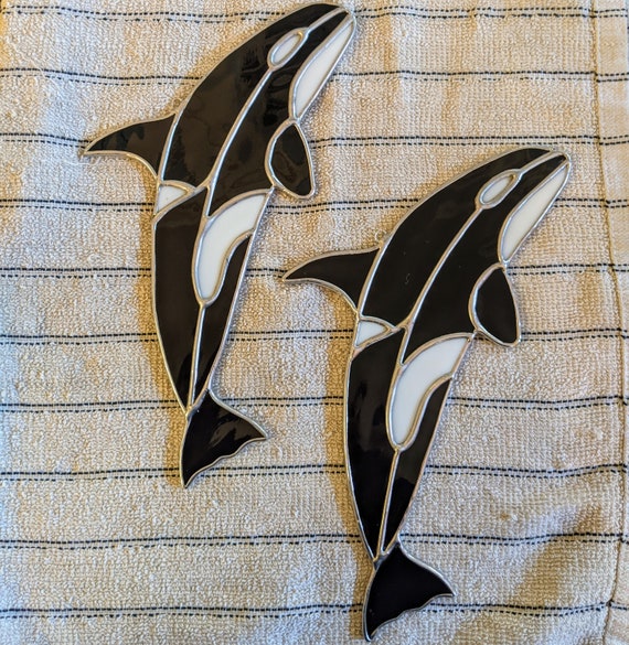 Art & Collectibles orca lover gift orca stained glass for art pnw decor ...