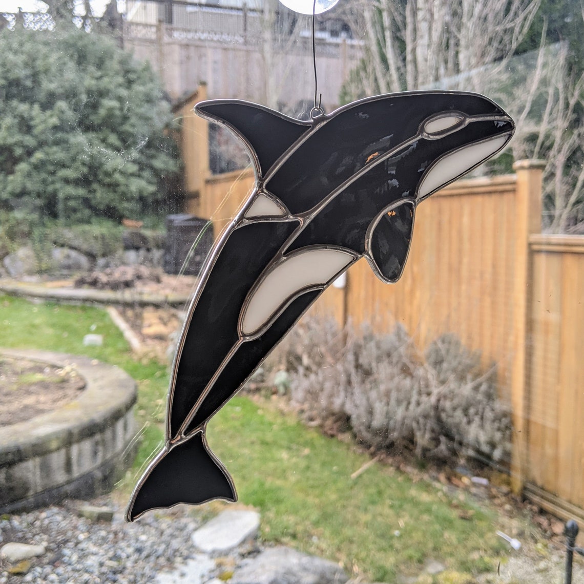 Orca Stained Glass for Art Orca Whale Art Stained Glass | Etsy