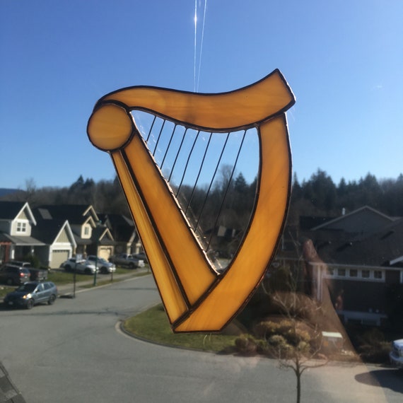 Stained Glass Harp Music Lover Gift Musical Home Decor | Etsy