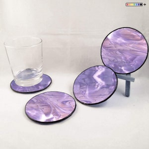 Glass Coasters Set, Set of 4 Coasters, Round Coasters, Drink Coasters ...