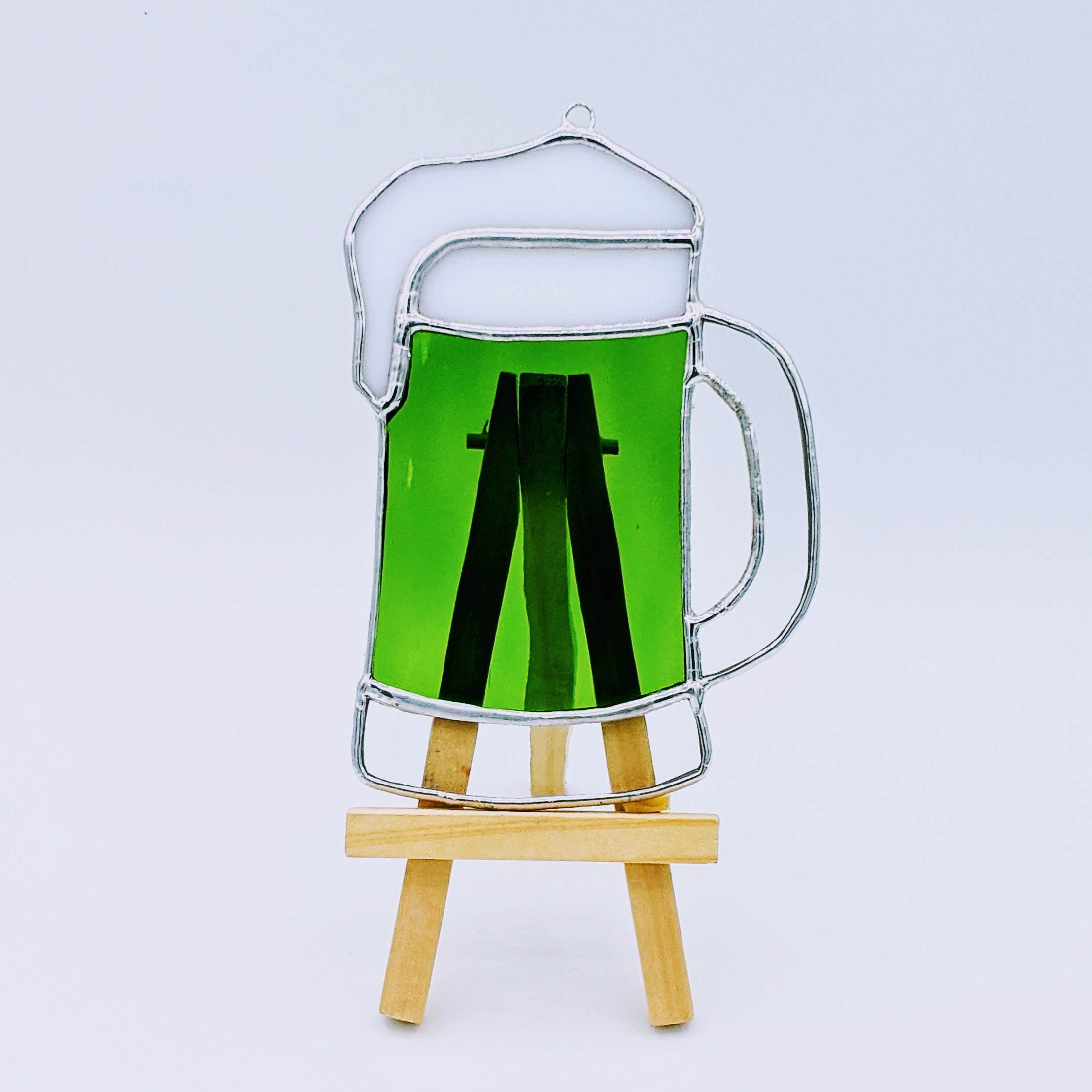 Stained Glass Green Beer Mug T Pint Glass Wall Art For Etsy