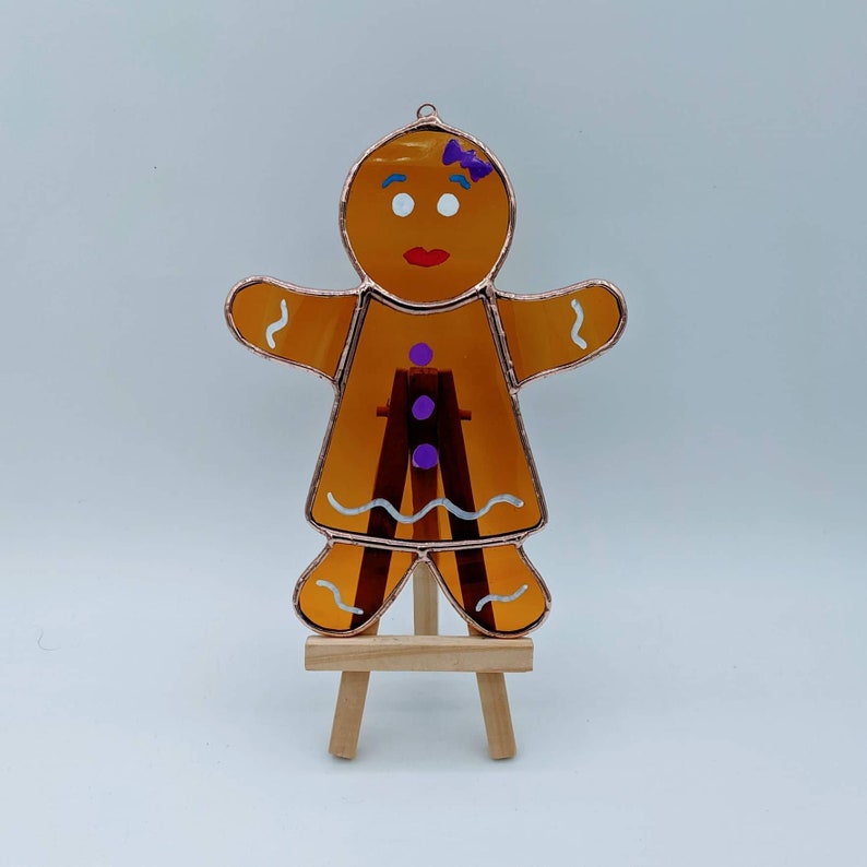Gingerbread Man Gingerbread Woman Set of Two Stained Glass - Etsy Canada