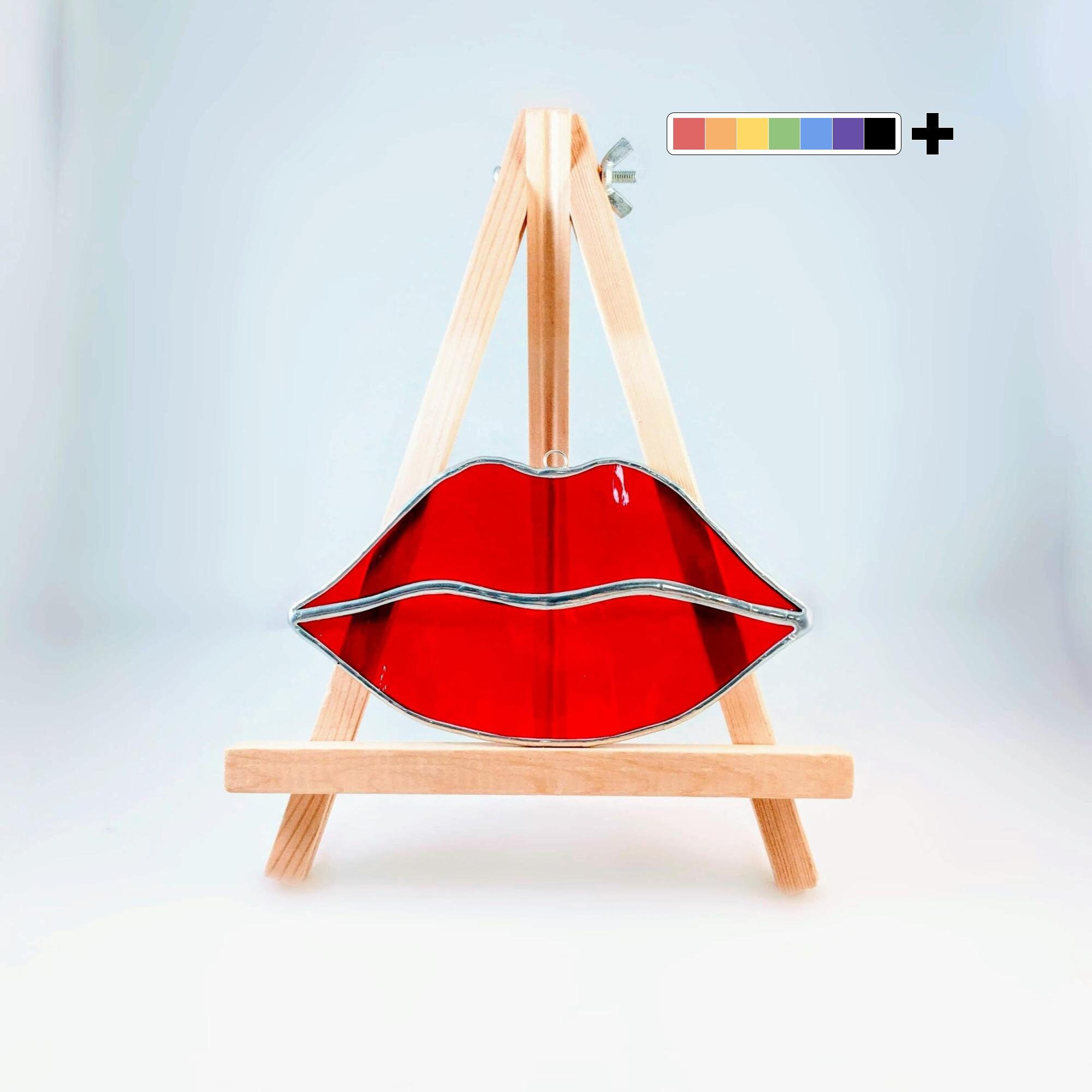 Stained Glass Lips Kissing Lips Love Decor Glass Ornament - Etsy Canada