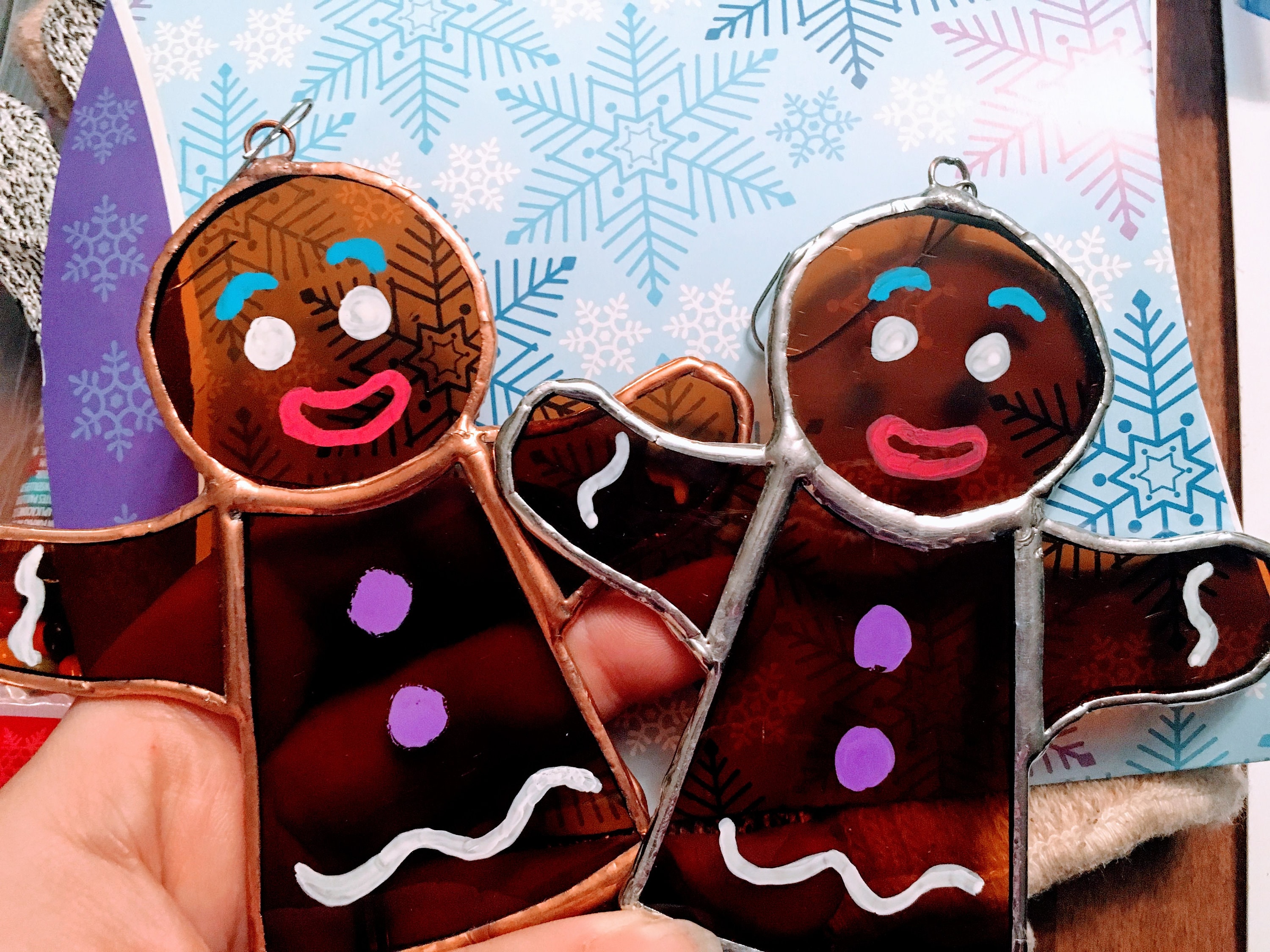 Gingerbread Man Stained Glass Christmas Ornament Christmas | Etsy