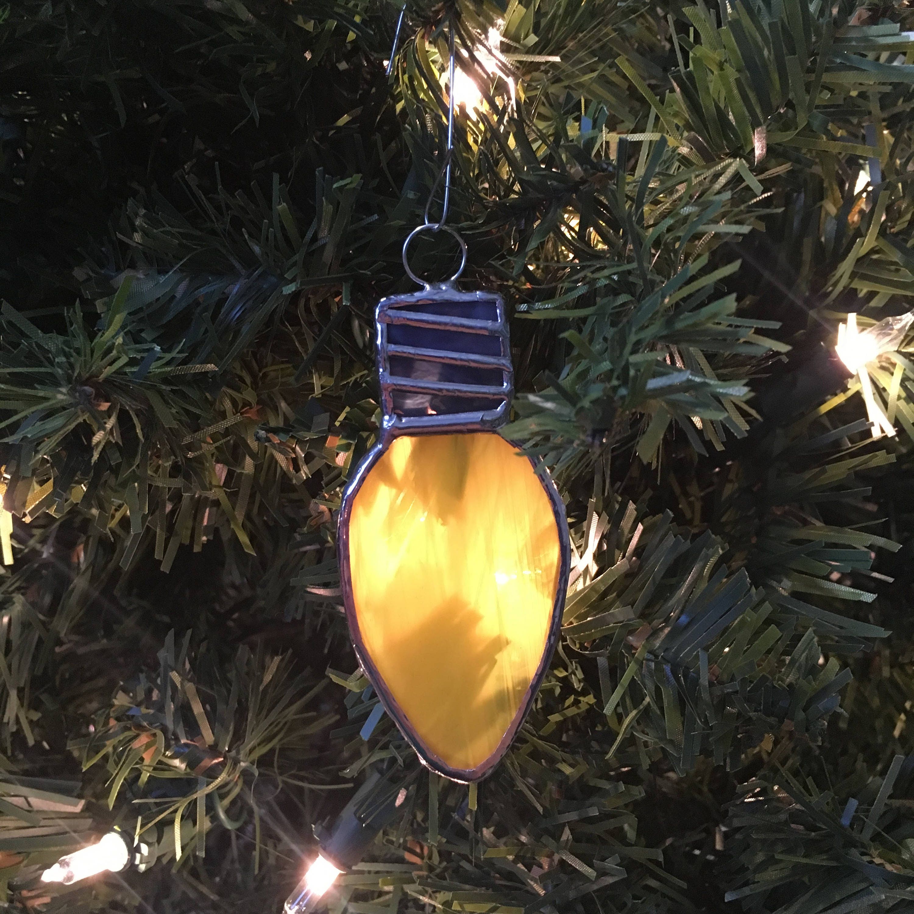 Light bulb ornaments christmas lights stained glass | Etsy
