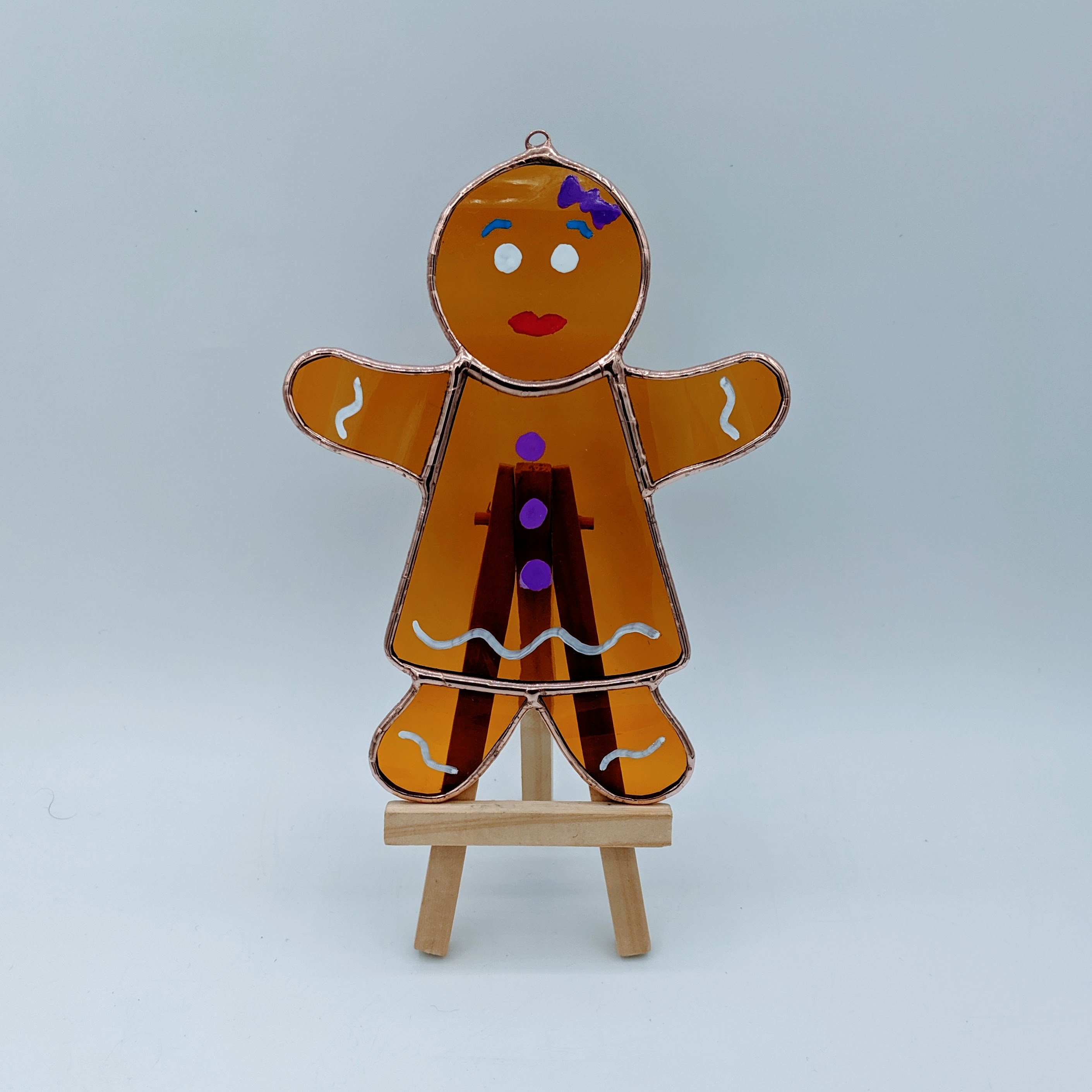 Gingerbread woman stained glass christmas ornament christmas | Etsy