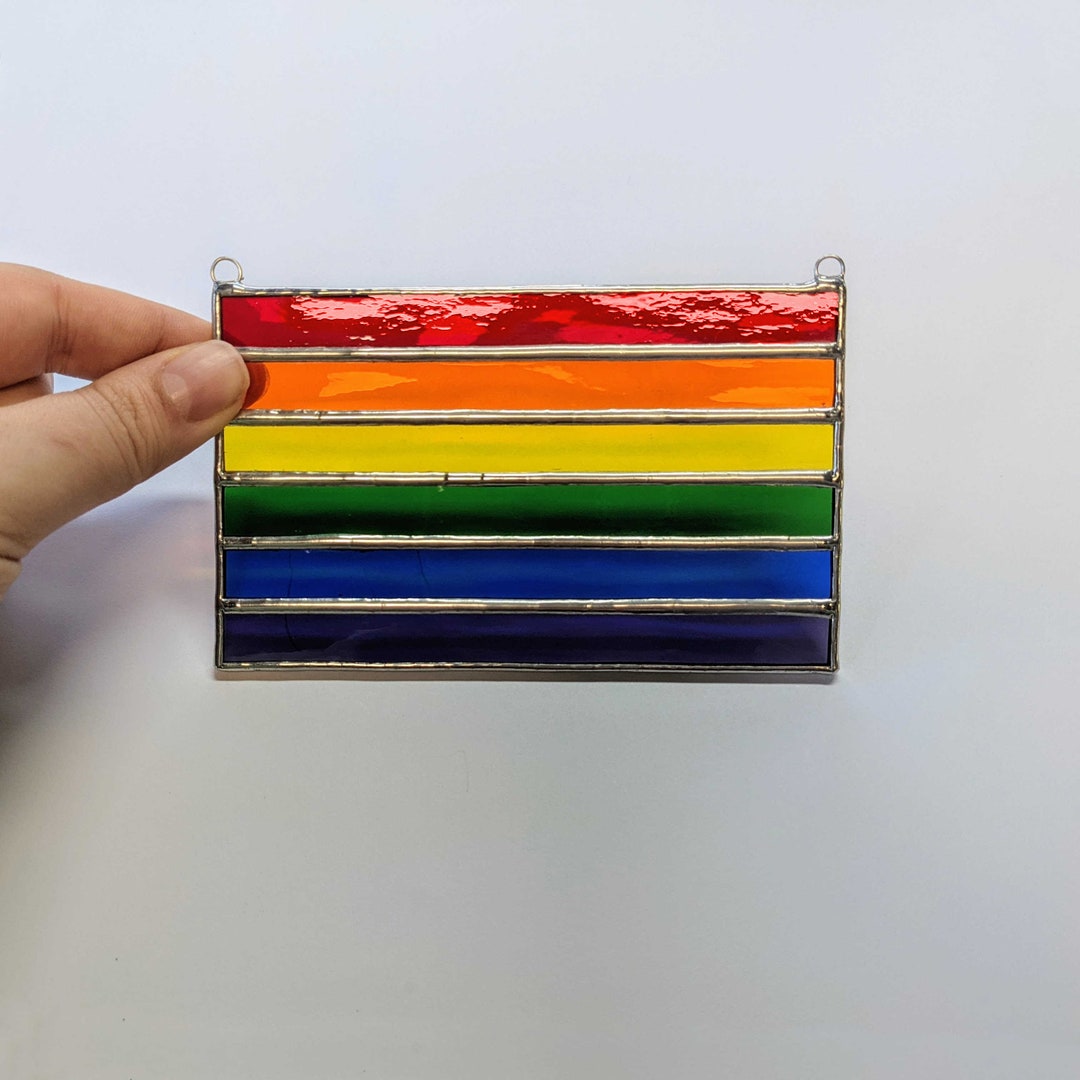 Rainbow Stained Glass Art, Pride Flag Art, Pride Rainbow Gift for Lgbtq ...