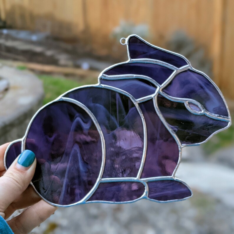 Easter Bunny Rabbit Stained Glass Rabbit Stained Glass - Etsy