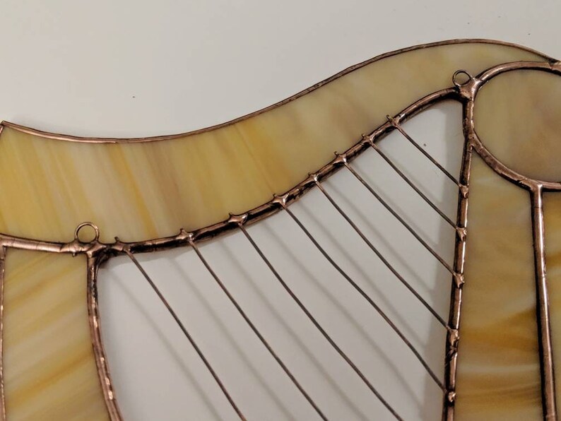 Stained glass harp music lover gift musical home decor | Etsy