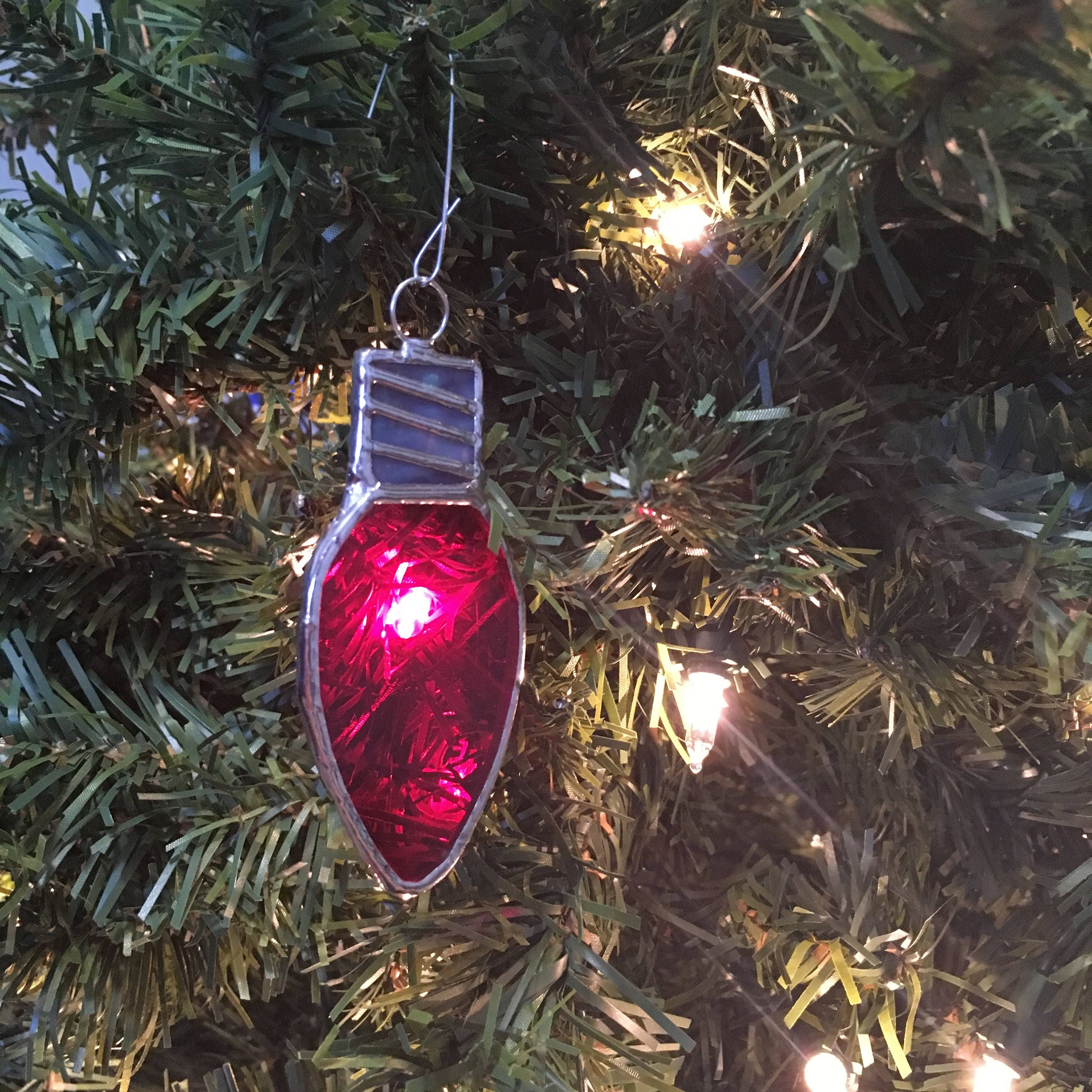 Light bulb ornaments christmas lights stained glass | Etsy