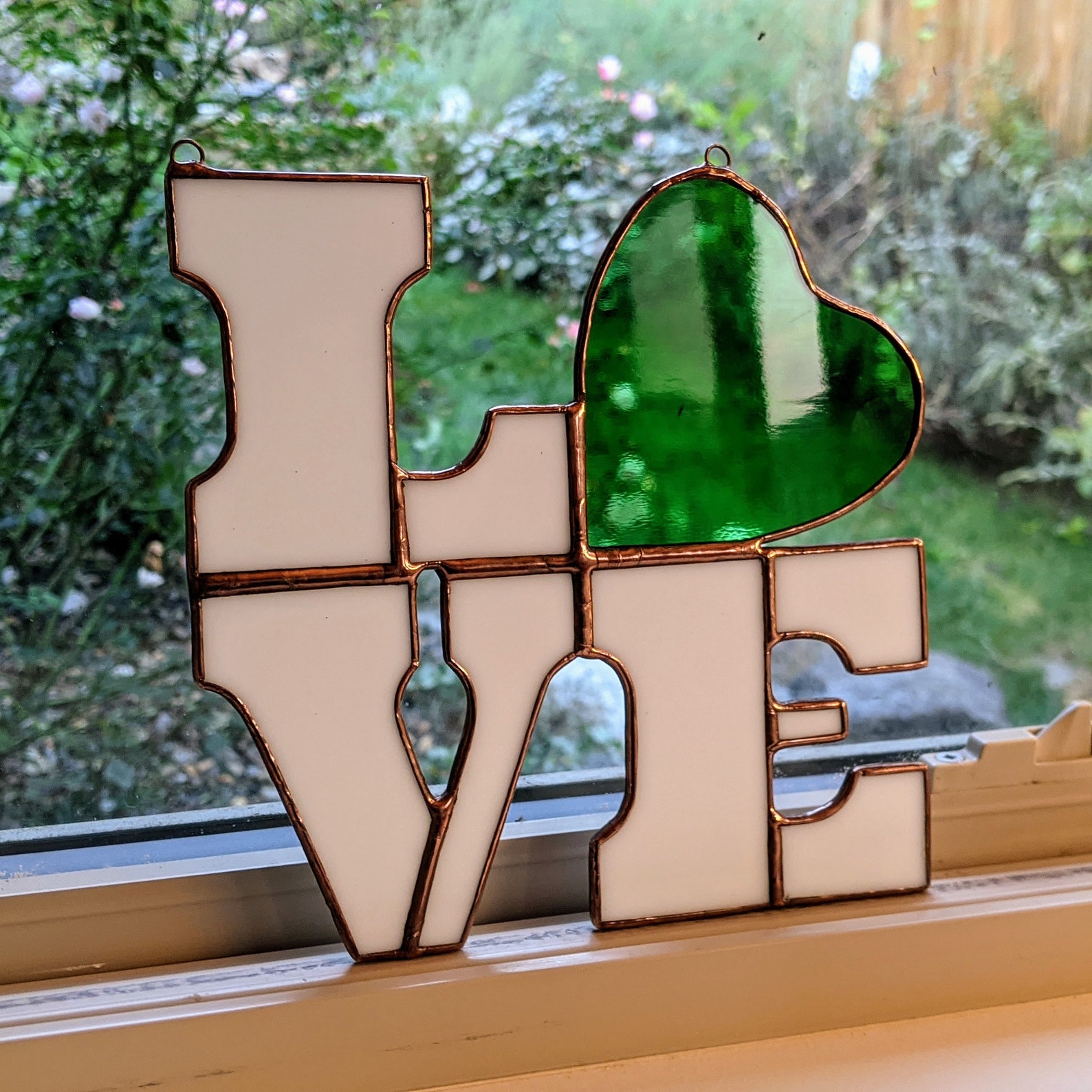 Love Stain Glass Heart Stained Glass Love Decor Glass | Etsy