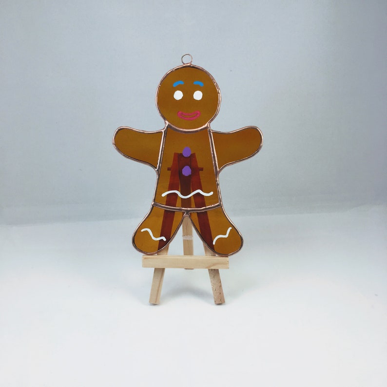 Gingerbread Man Stained Glass Christmas Ornament Christmas | Etsy