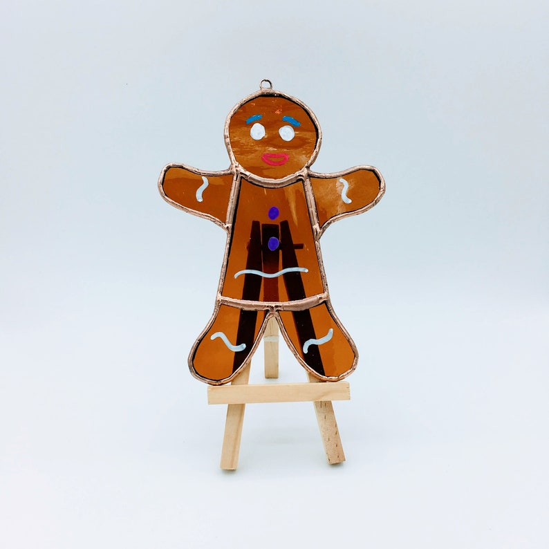 Gingerbread Man Stained Glass Christmas Ornament Christmas | Etsy