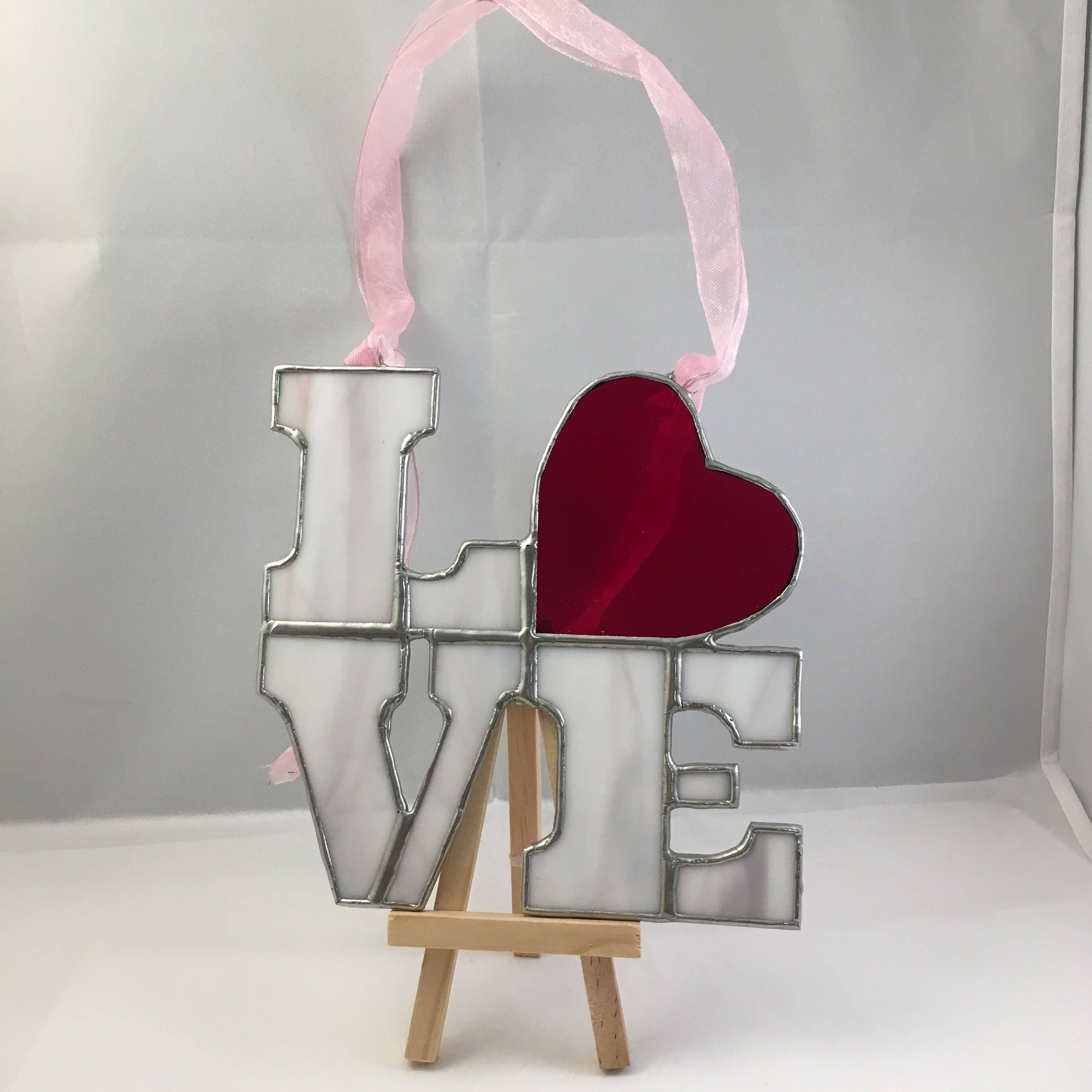 Love Stain Glass Heart Stained Glass Love Decor Glass | Etsy