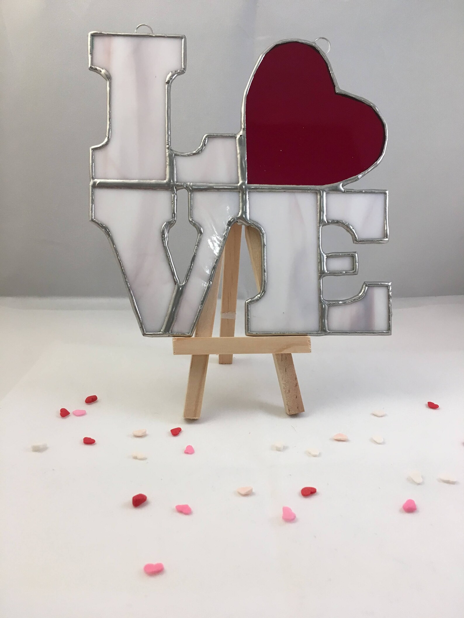 Love Stain Glass Heart Stained Glass Love Decor Glass | Etsy