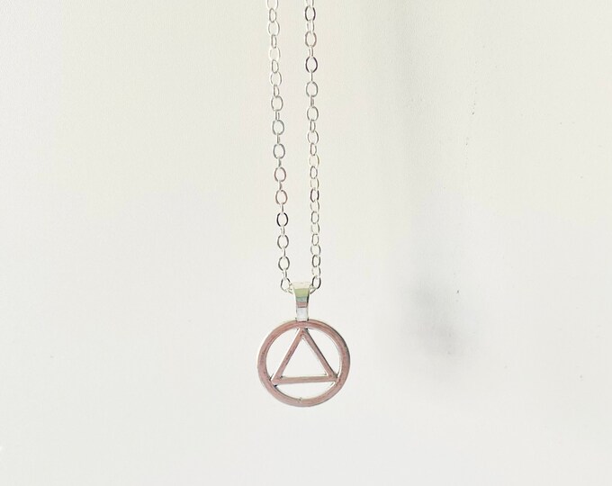 AA Triangle Symbol Necklace Silver Coloured Pendant & Chain for ...