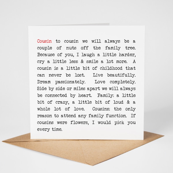Funny Cousin Card - Etsy