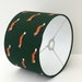 Fox Lamp Shade Burnt Orange Foxes on Dark Green - Etsy