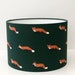 Fox Lamp Shade Burnt Orange Foxes on Dark Green - Etsy