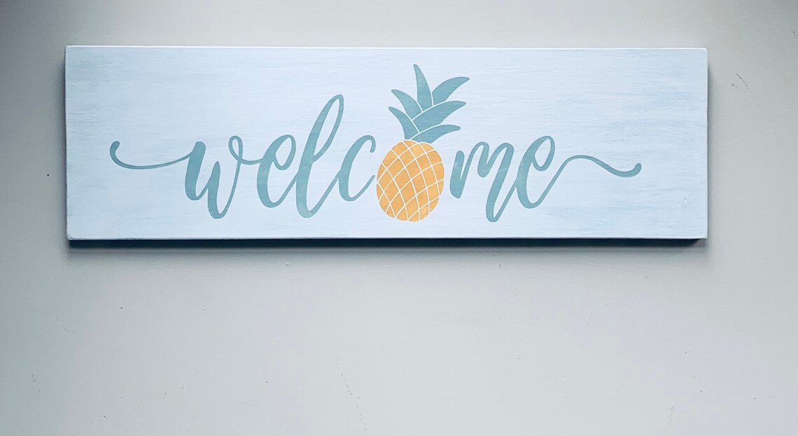 Pineapple Decor Welcome Sign | Etsy