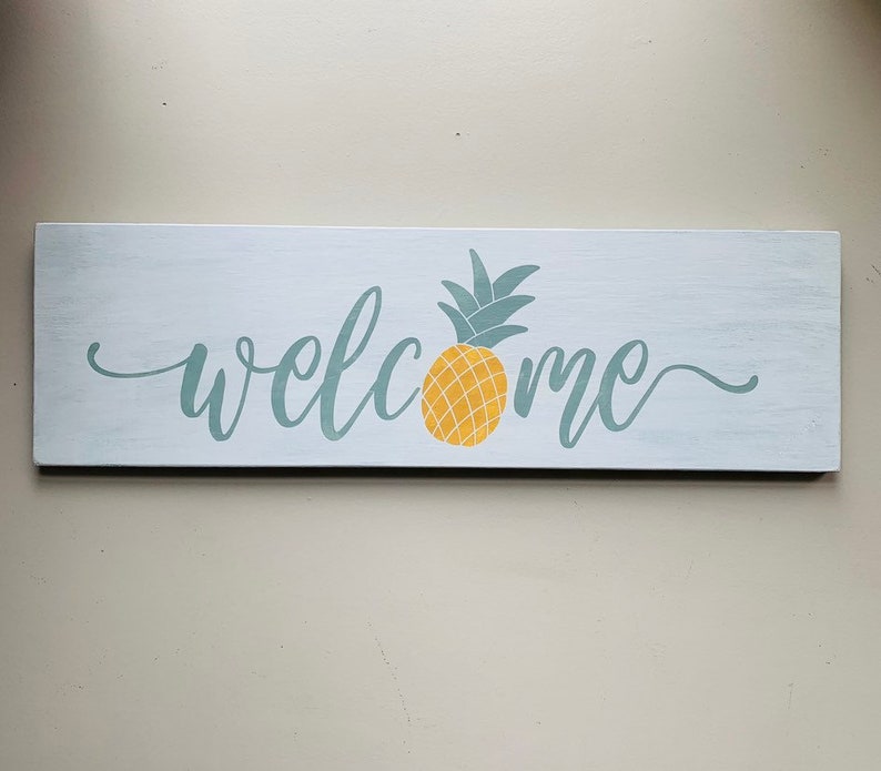 Pineapple Decor Welcome Sign - Etsy