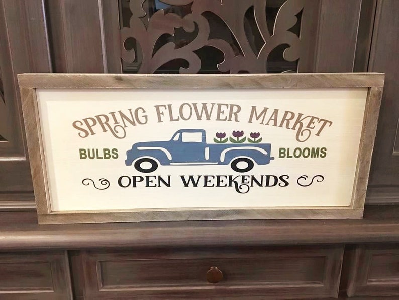 Spring Wood Sign - Etsy