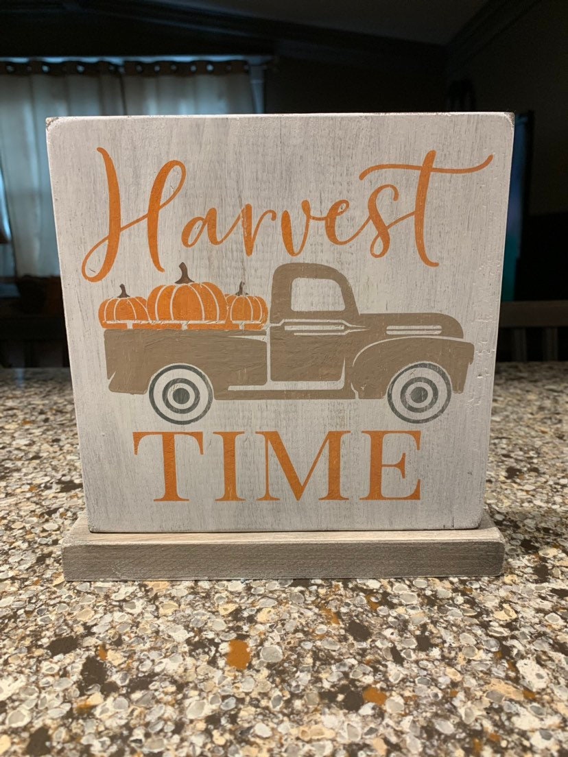 Harvest time fall wood sign | Etsy