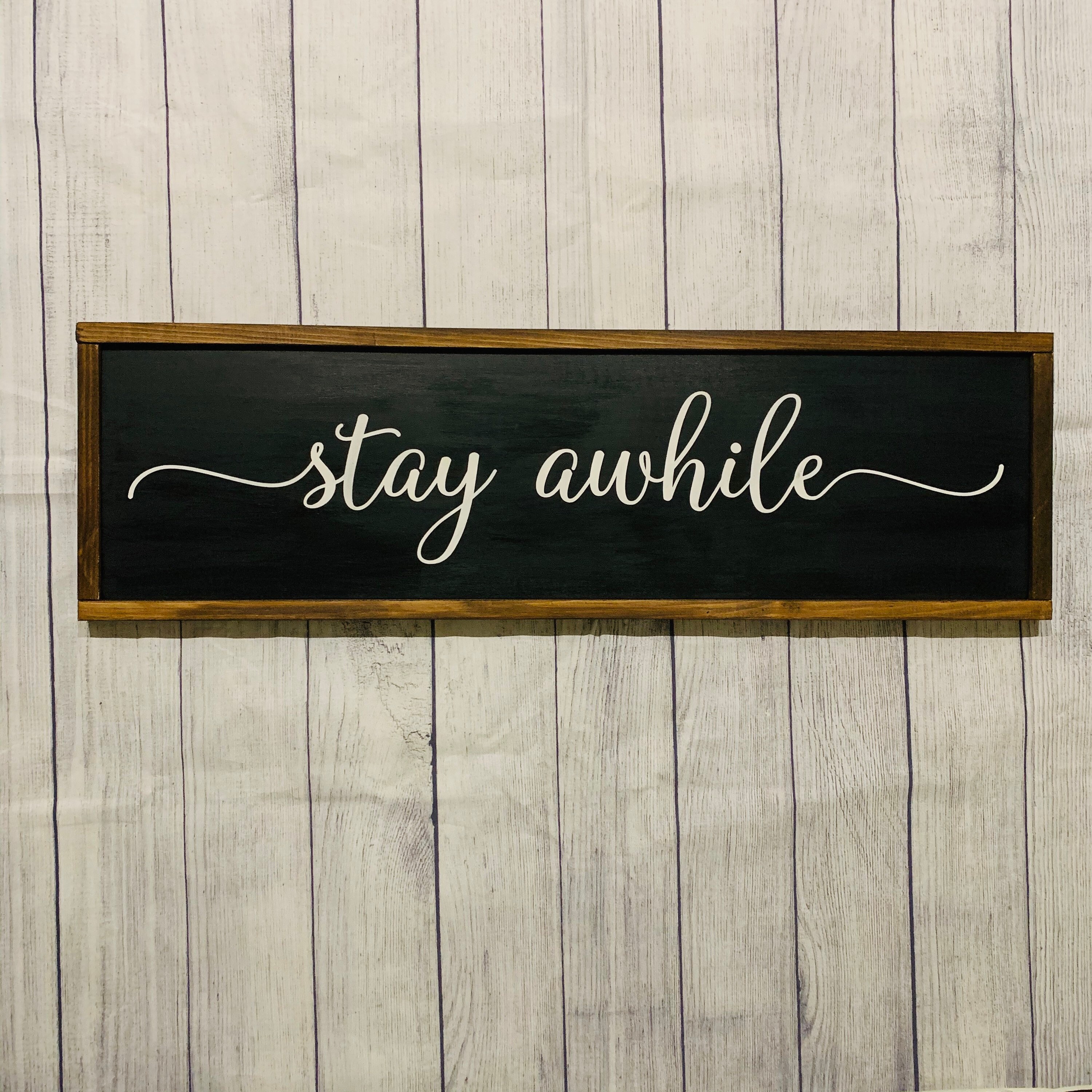 Stay Awhile Wood Sign Wood Signs - Etsy
