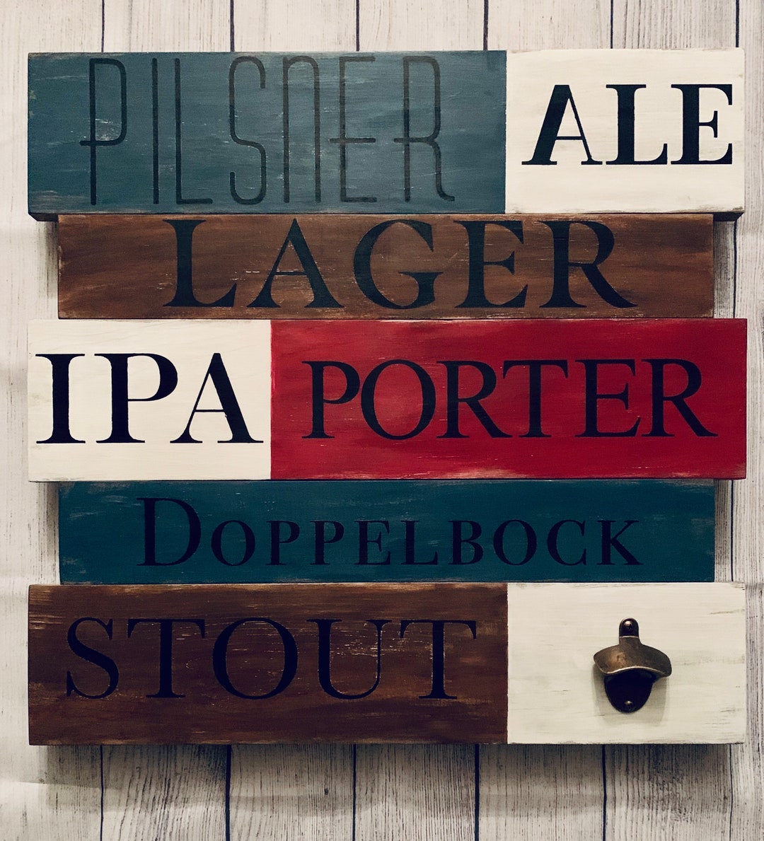 Large Beer Wood Sign With Bottle Opener - Etsy