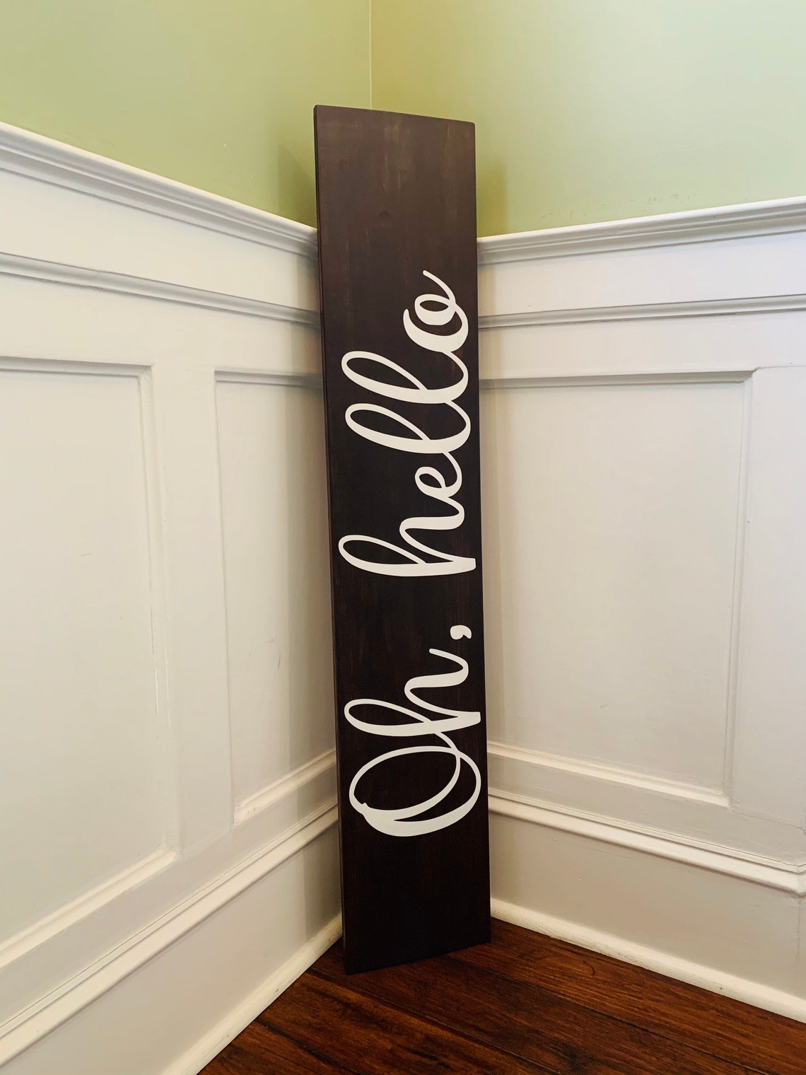 Porch Signs - Oh Hello Porch Sign - Brown Walnut Porch Sign - Etsy