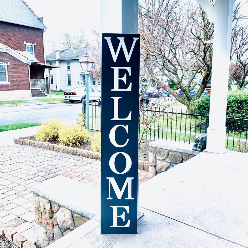 Gray Welcome Porch Sign - Etsy