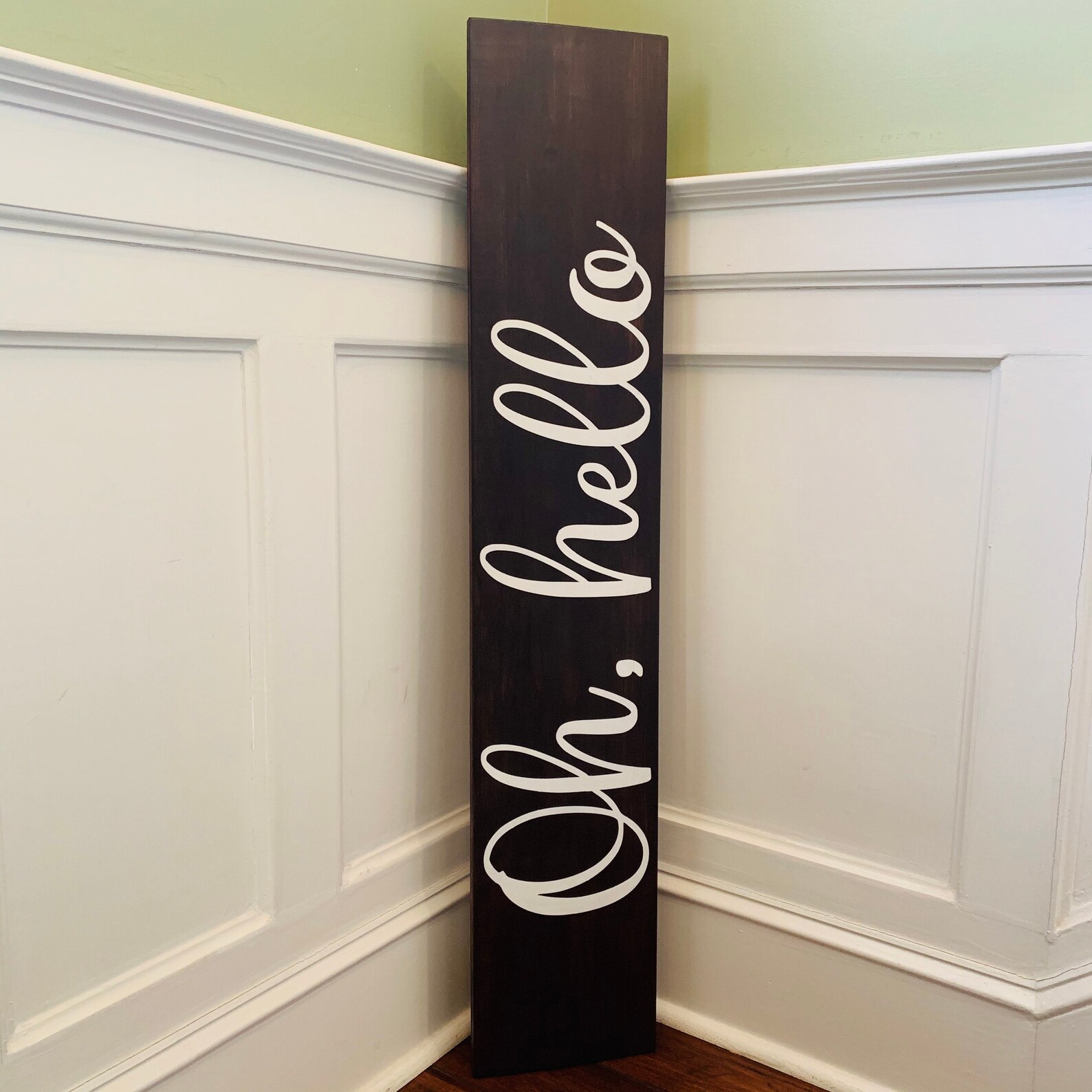 Porch Signs - Oh Hello Porch Sign - Brown Walnut Porch Sign - Etsy