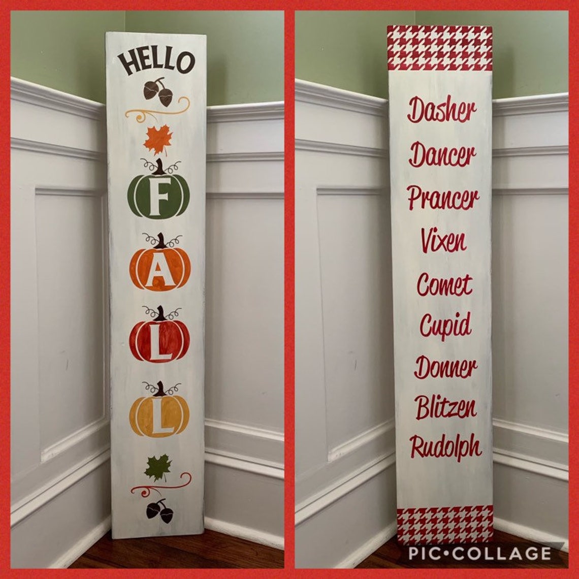 Reversible Porch Sign Fall/winter Decor | Etsy