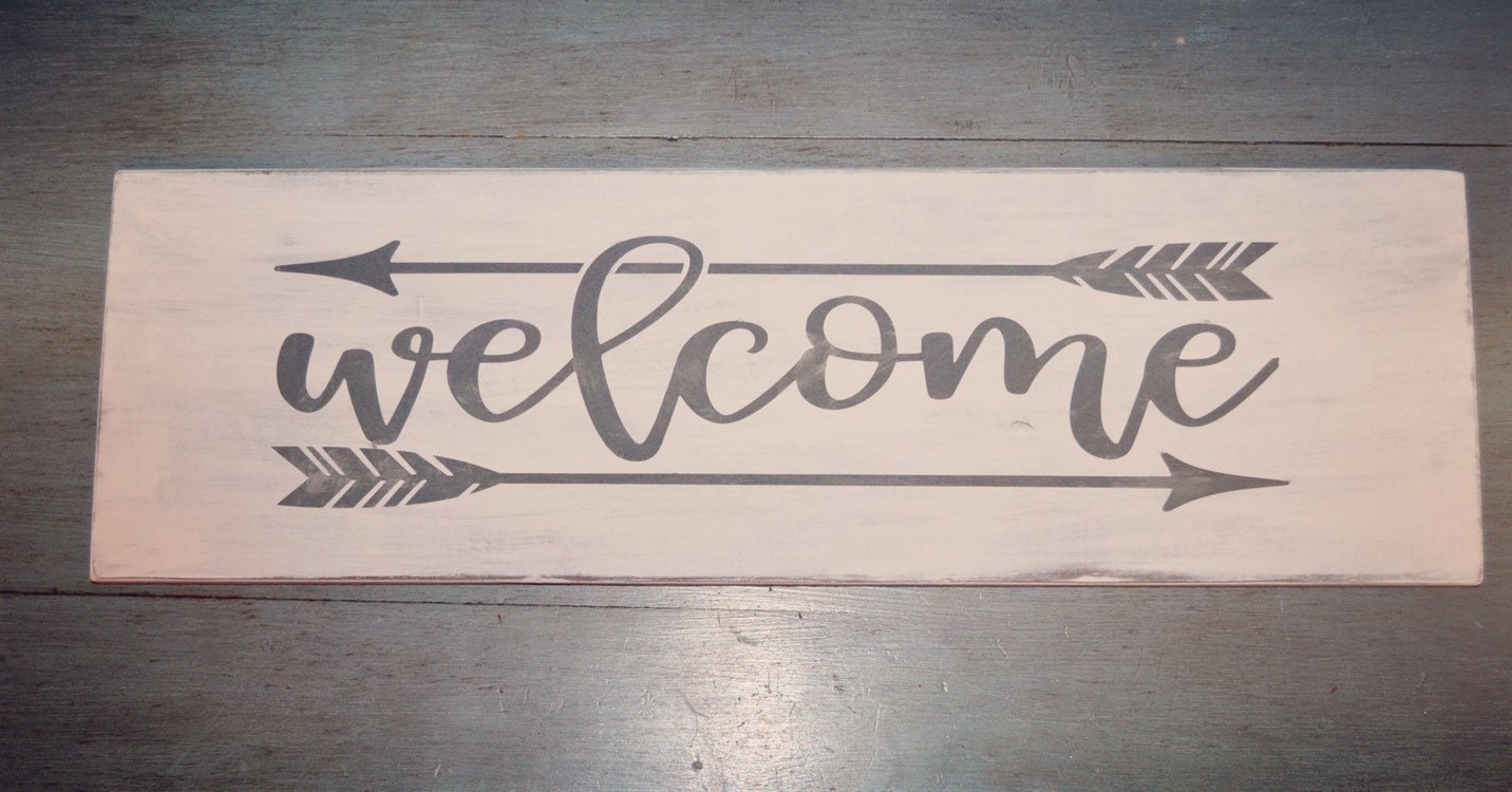 White Welcome Sign - Etsy