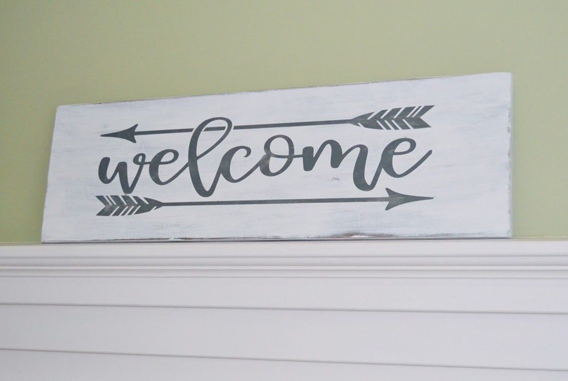 White Welcome Sign - Etsy