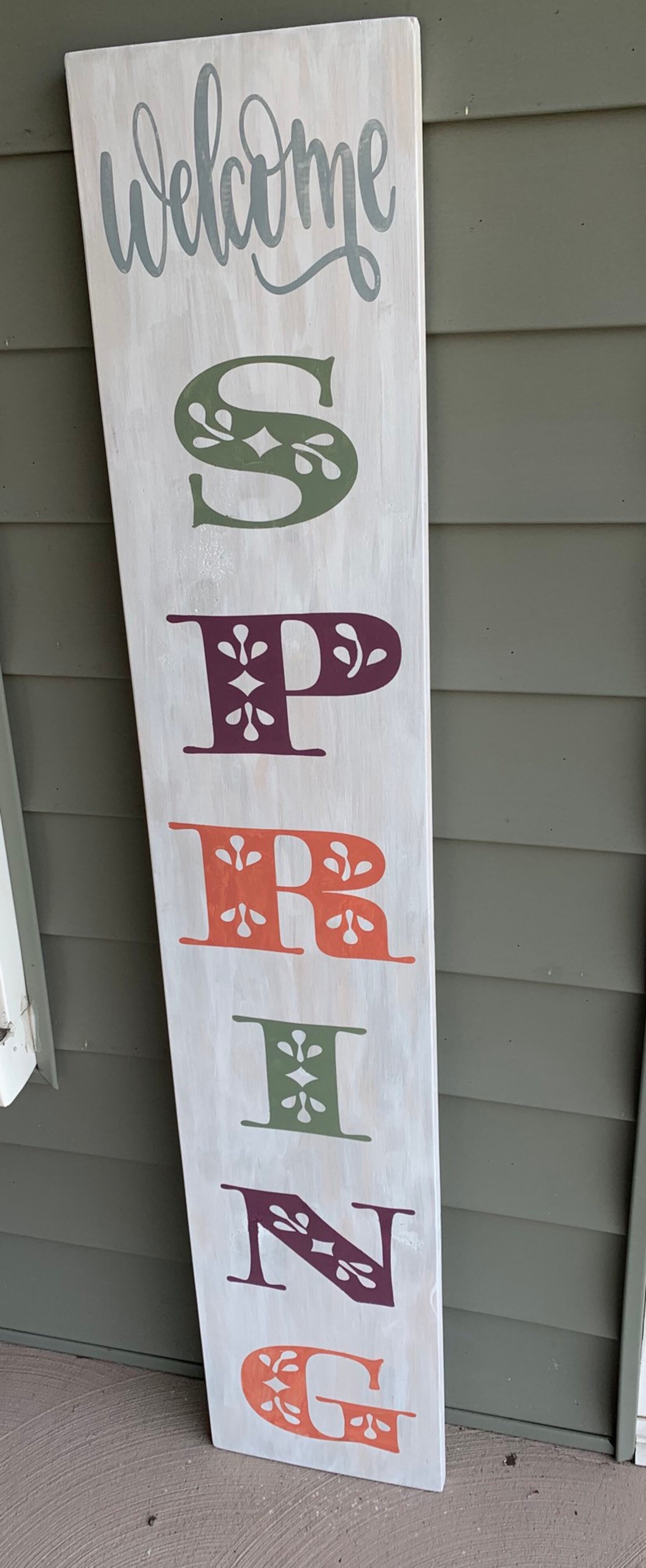 Welcome Spring Porch Sign - Etsy