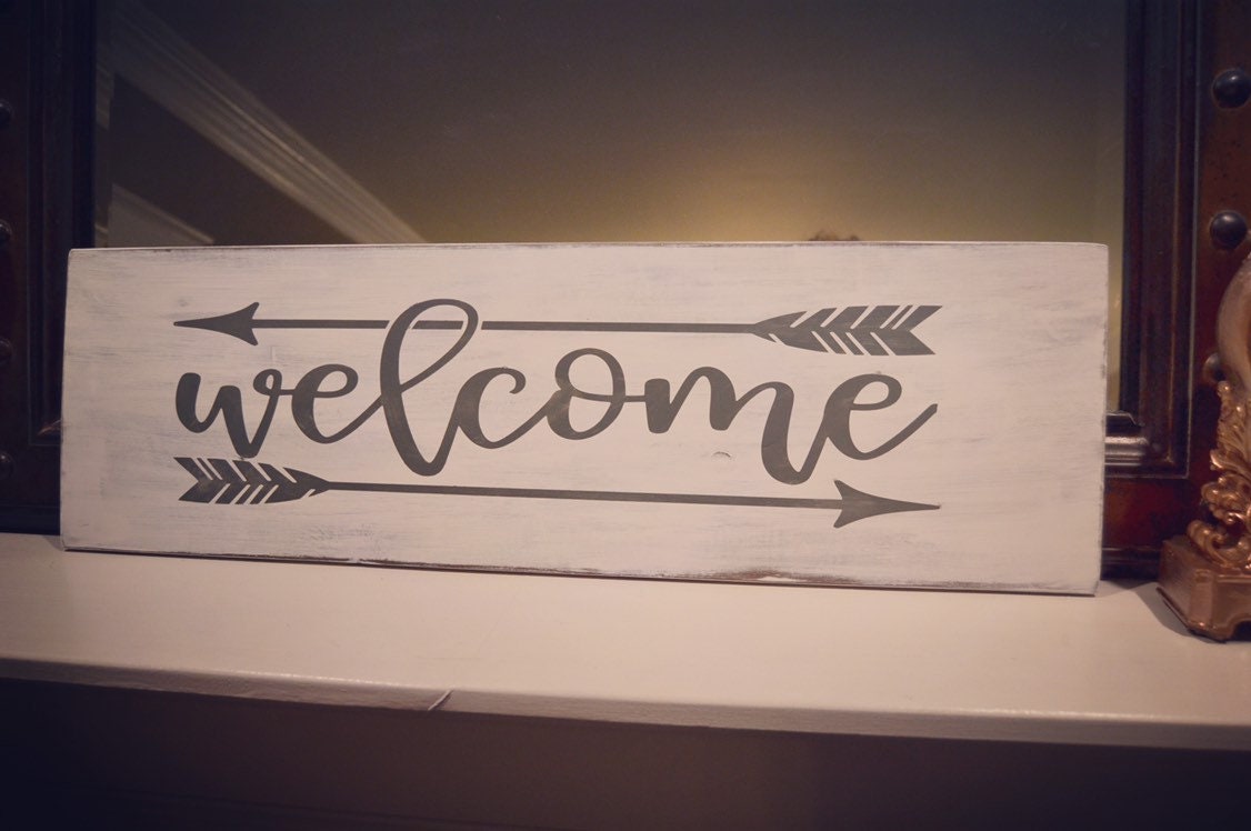 White Welcome Sign - Etsy